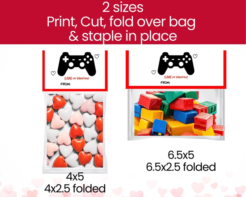 Printable Gamer Valentine Bag Toppers | Valentine Exchange | Cookie Bag ...