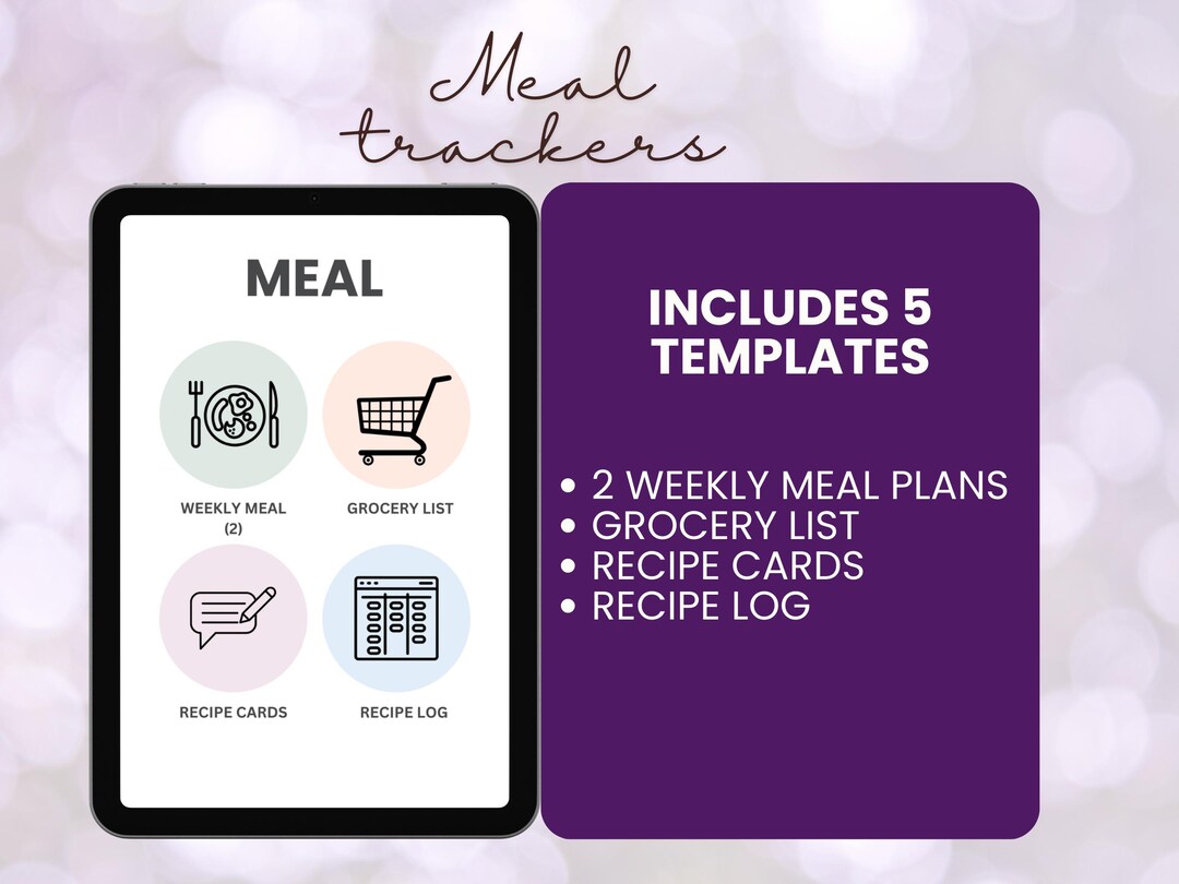 Meal Prep Planner | Meal Plan | Recipe Template | Recipe Card | Grocery ...
