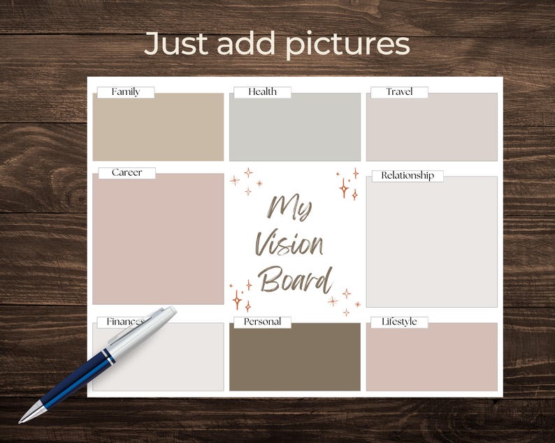 Printable Vision Board Kit | Includes Goal Planner, Bucket List ...