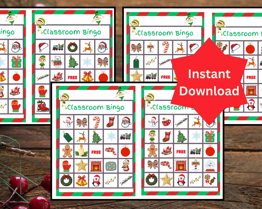 Printable Christmas Bingo Game | Kids Christmas Party | Kids Christmas ...