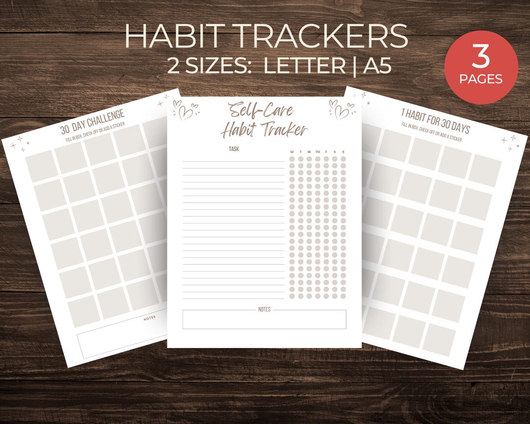 Printable Habit Tracker | 30 Day Challenge Tracker | 1 Habit for 30 ...