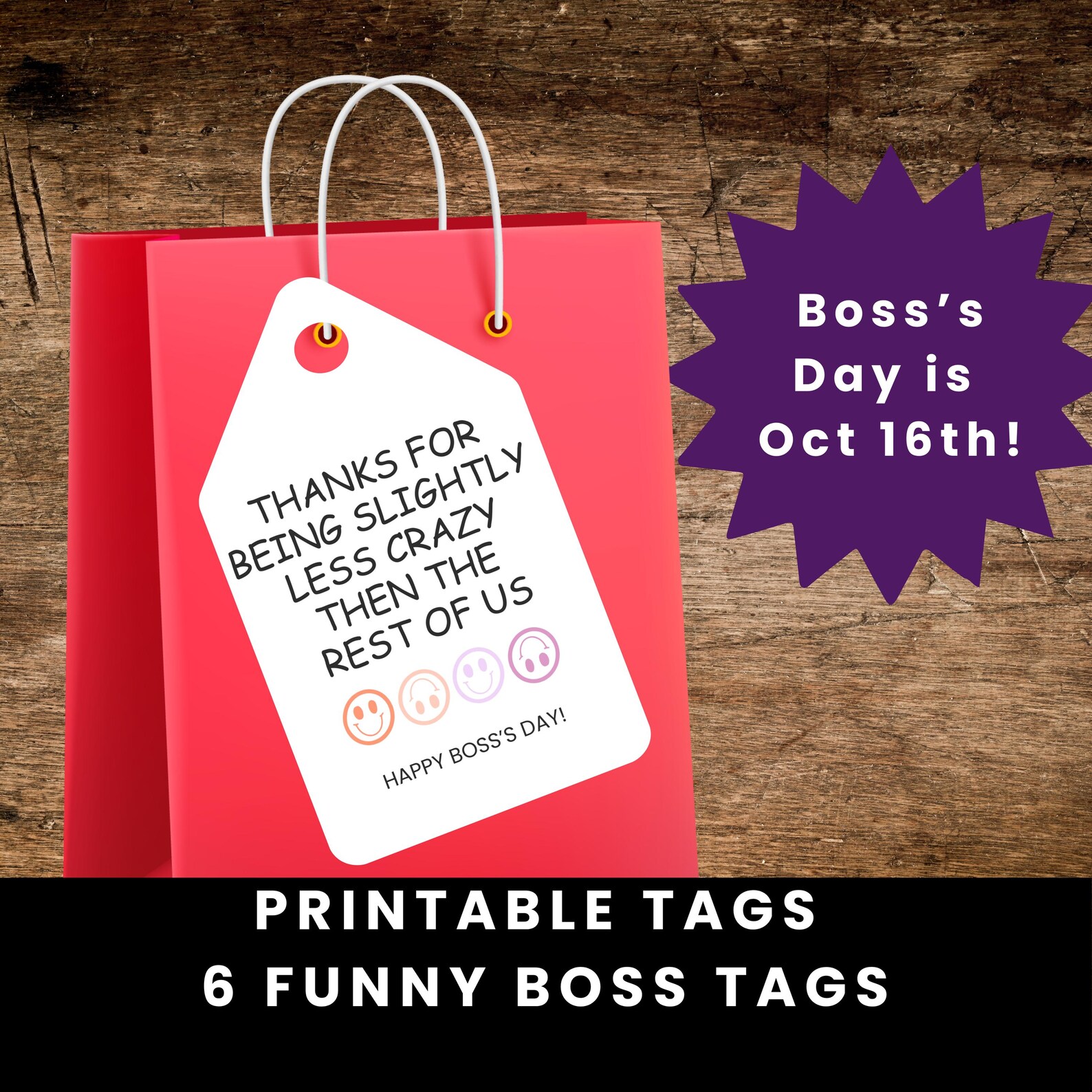 Funny Boss Card | Chaos Coordinator | Boss Day Gift | Boss Day Tag ...