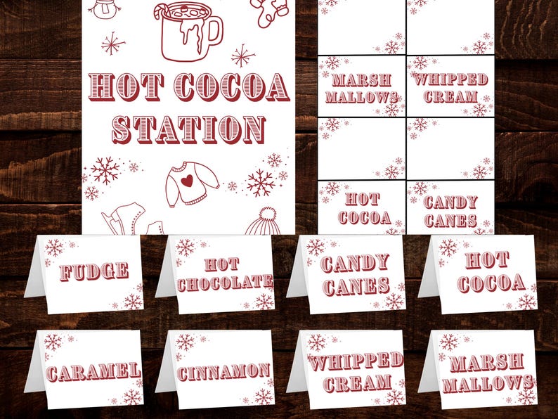 Hot Cocoa Bar Kit | Printable Bundle | Hot Cocoa Bar Sign, Hot Cocoa ...