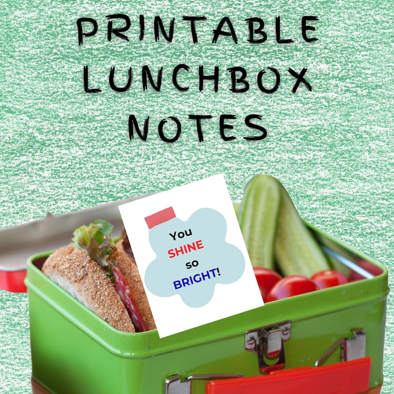 Printable Lunch Box Notes for Kids | Encouragement Cards | Motivational ...