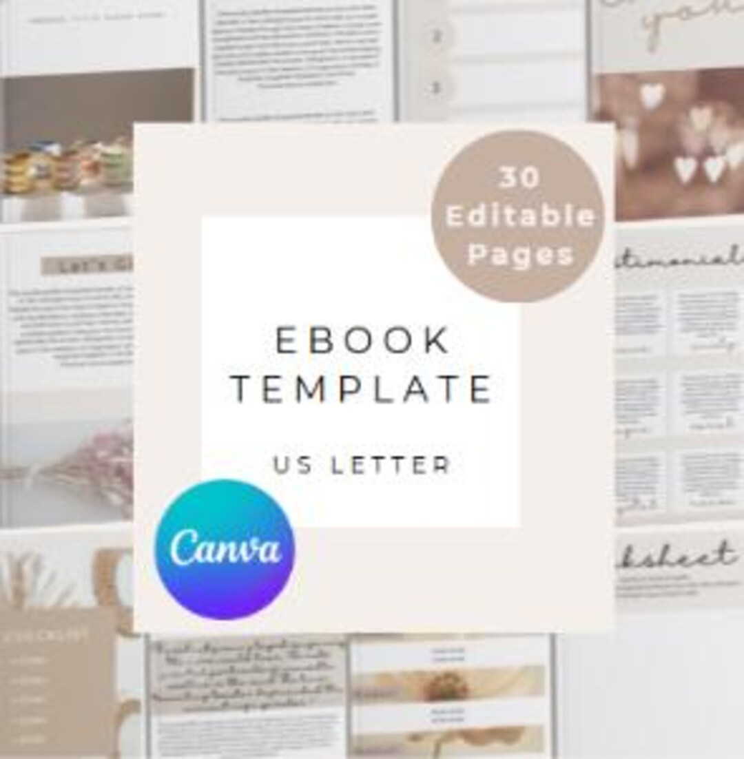 Ebook Template Canva- Digital Download- Ebook Templates Editable in ...