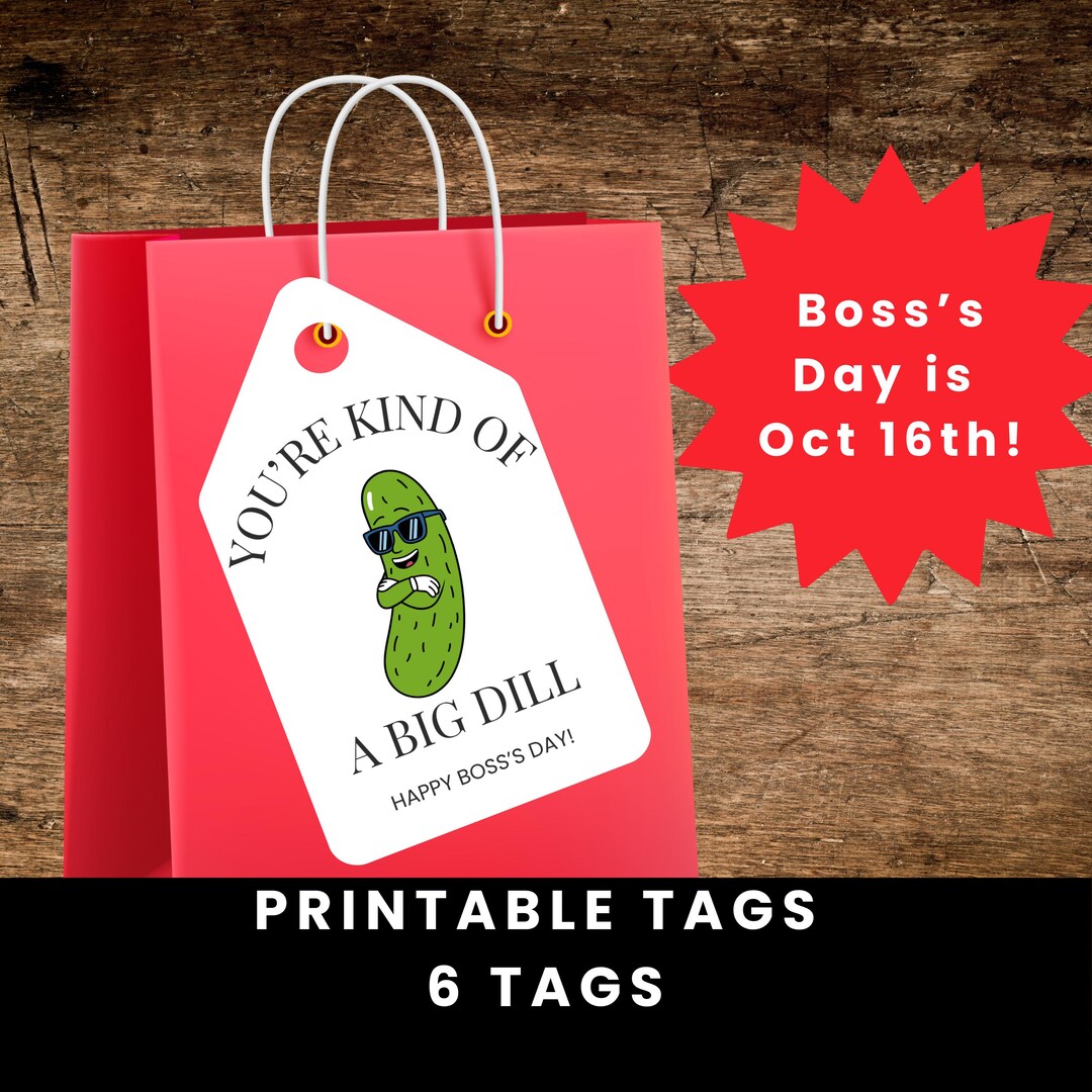 Food Puns Tags | Boss Day Gift | Boss Day Tag | Supervisor Gift | World ...