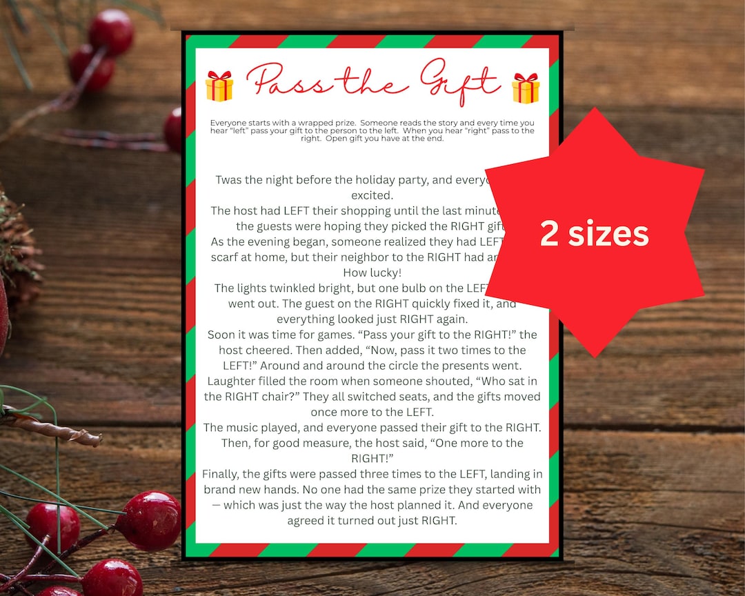 Printable Left Right Christmas Game | Pass the Gift Game | Christmas ...