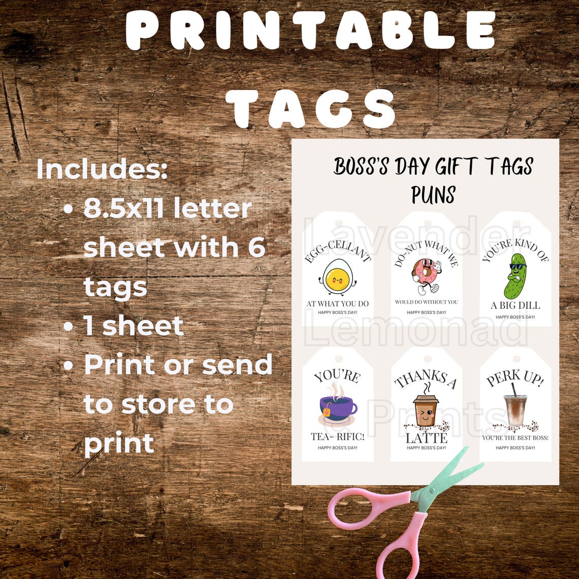 Food Puns Tags | Boss Day Gift | Boss Day Tag | Supervisor Gift | World ...