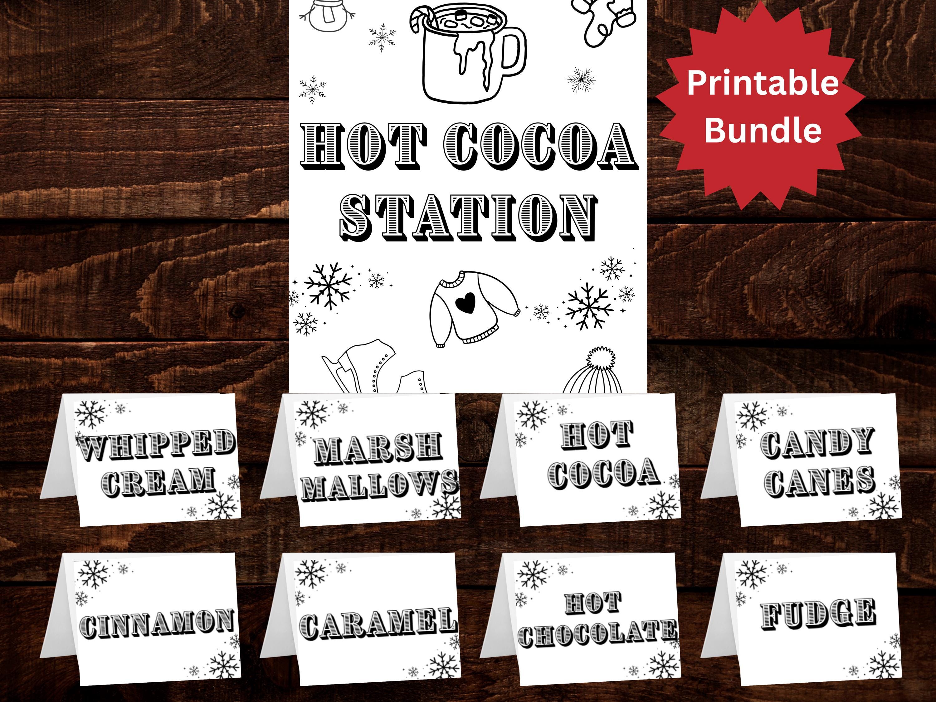 Hot Cocoa Bar Kit | Printable Bundle | Hot Cocoa Bar Sign, Hot Cocoa ...