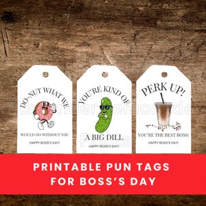Food Puns Tags | Boss Day Gift | Boss Day Tag | Supervisor Gift | World ...