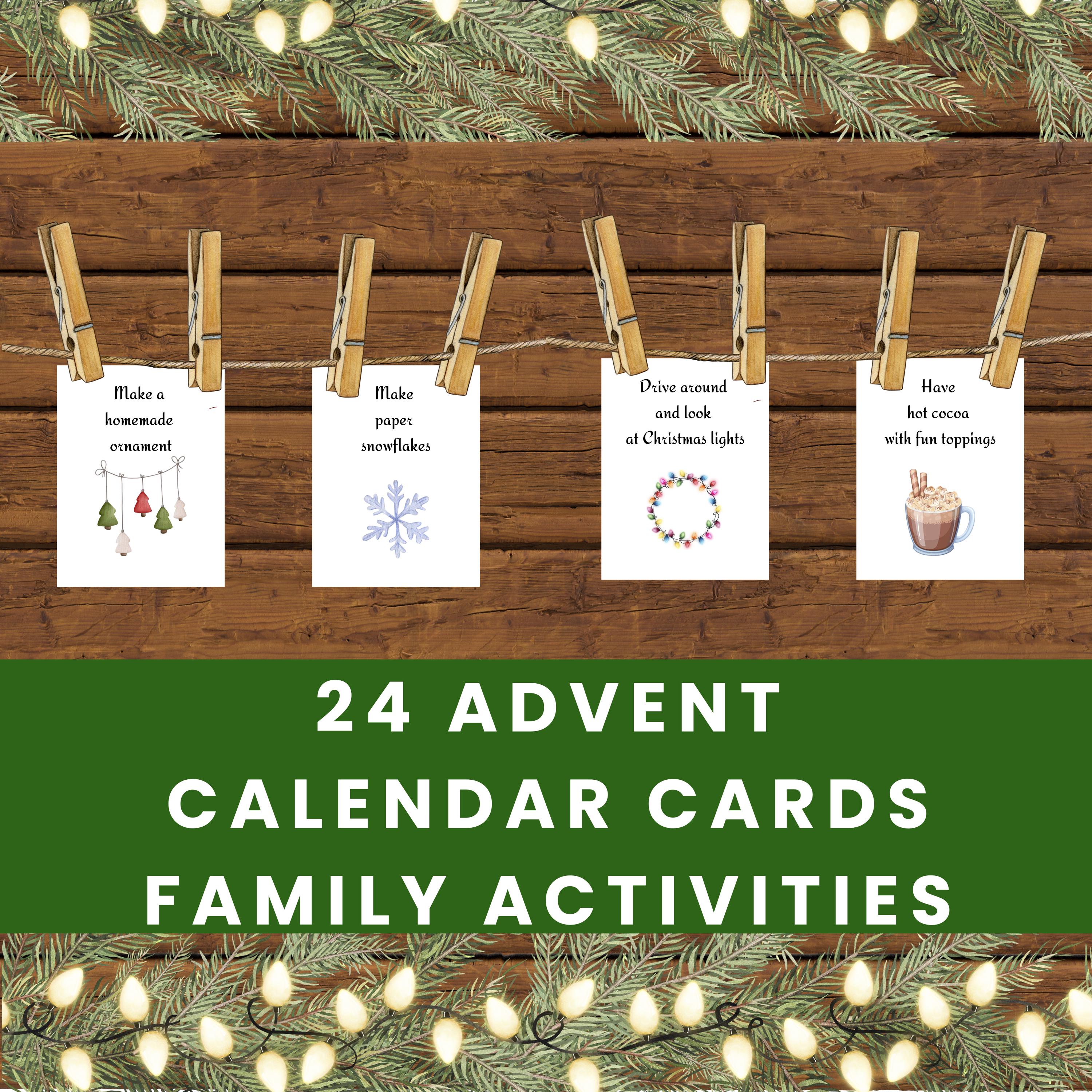 Advent Calendar for Kids: Christmas Countdown Printables With 24 Cards ...
