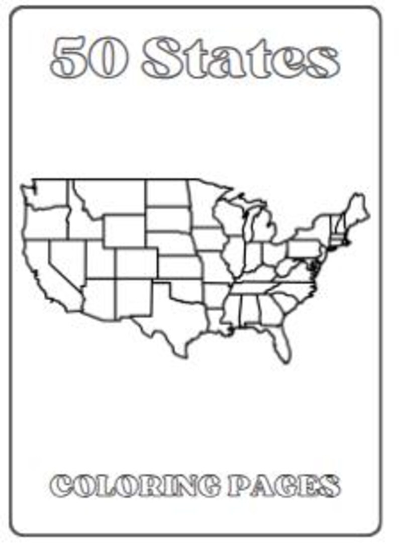 50 States Coloring Book - Printable - Educational - Etsy