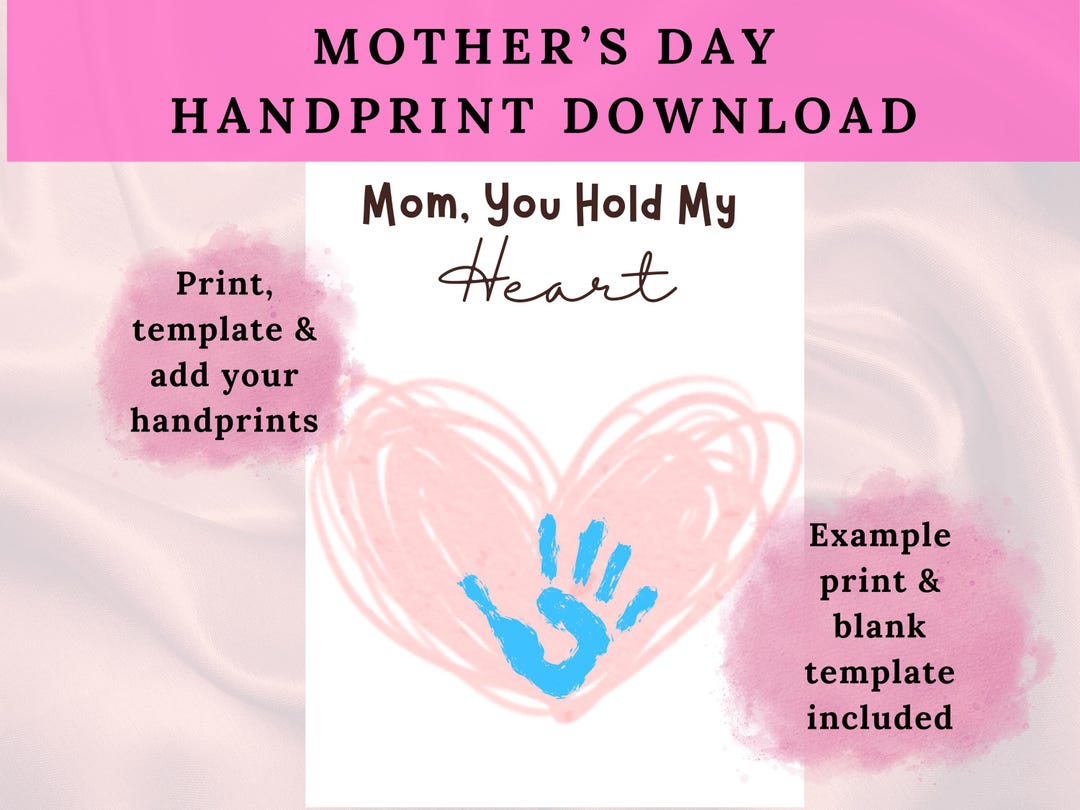 Mother's Day Handprint Art | Heart Handprints | Gift for Her | Done for ...
