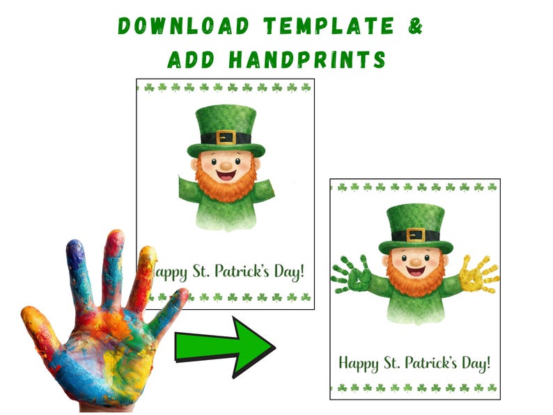 Leprechaun Art | St. Patrick's Day Handprint Craft | Handprint Art ...
