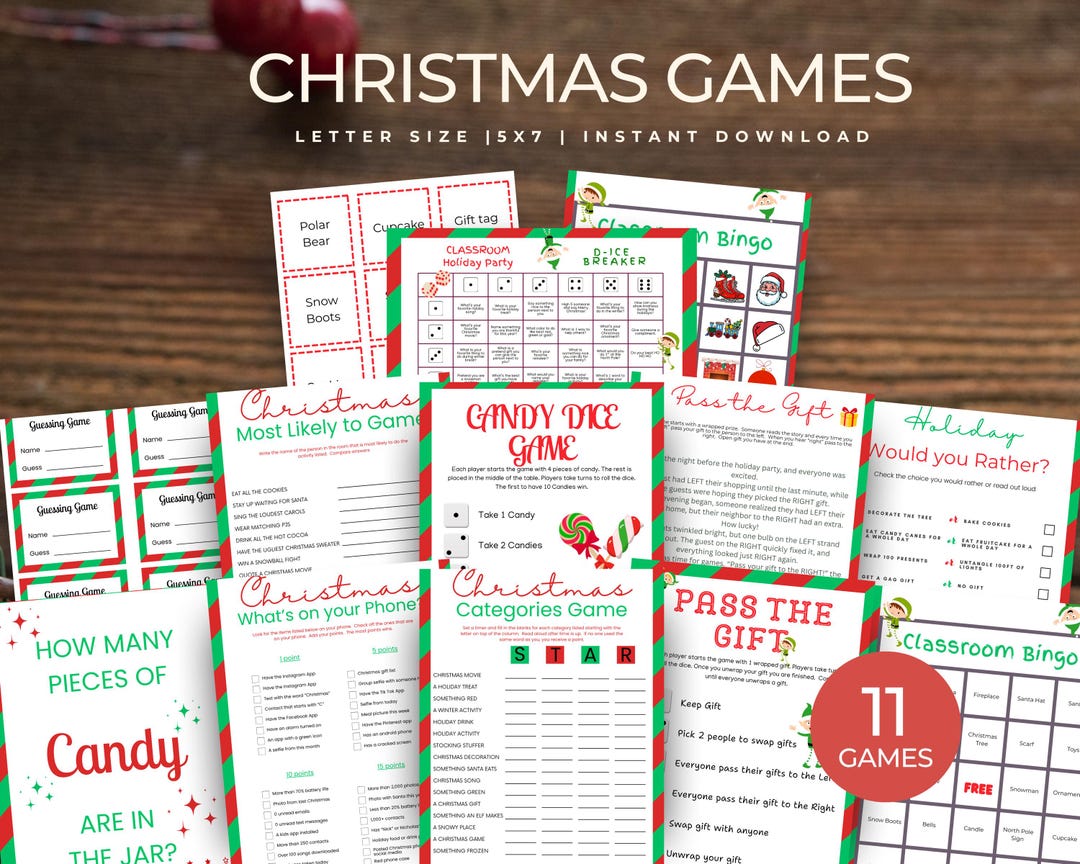Printable Christmas Game Bundle | Christmas Group Game | Holiday Party ...