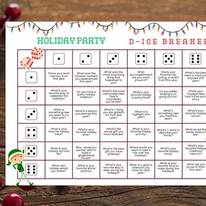 Dice Game Printable | Holiday Ice Breaker Games | Family Reunion Games ...
