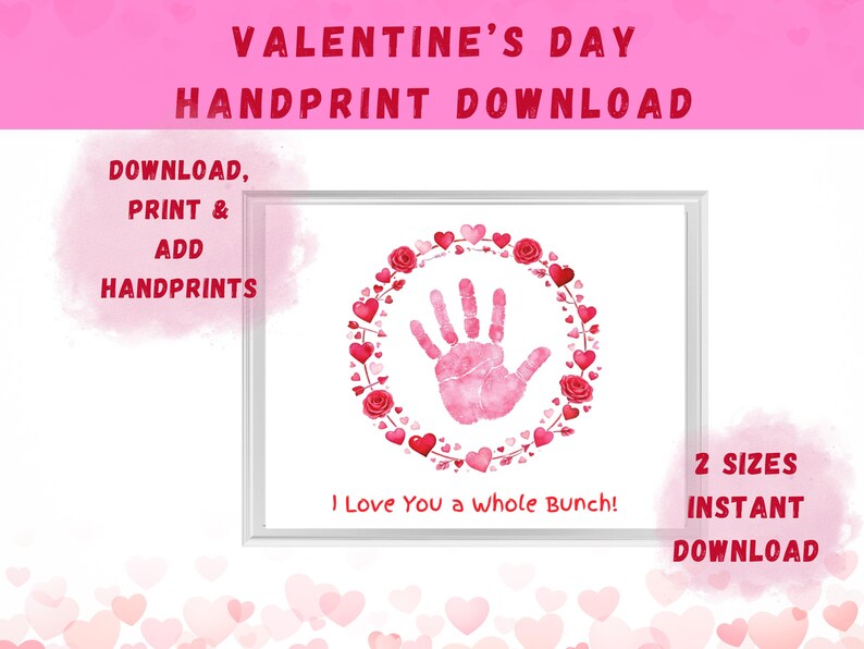 Valentine Handprint Craft for Kids | Printable Valentine Activity ...