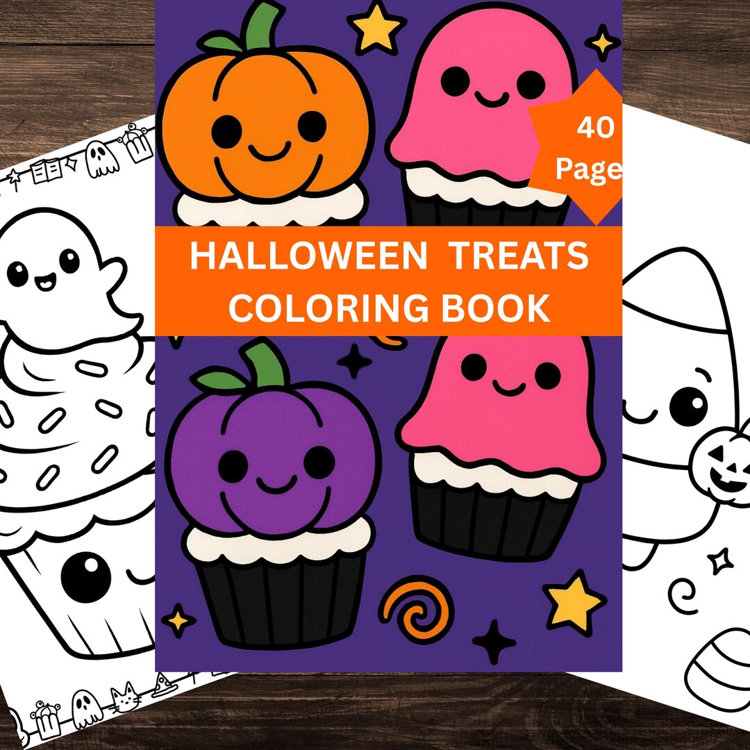 Halloween Coloring Pages for Kids | Halloween Treats Coloring Book ...