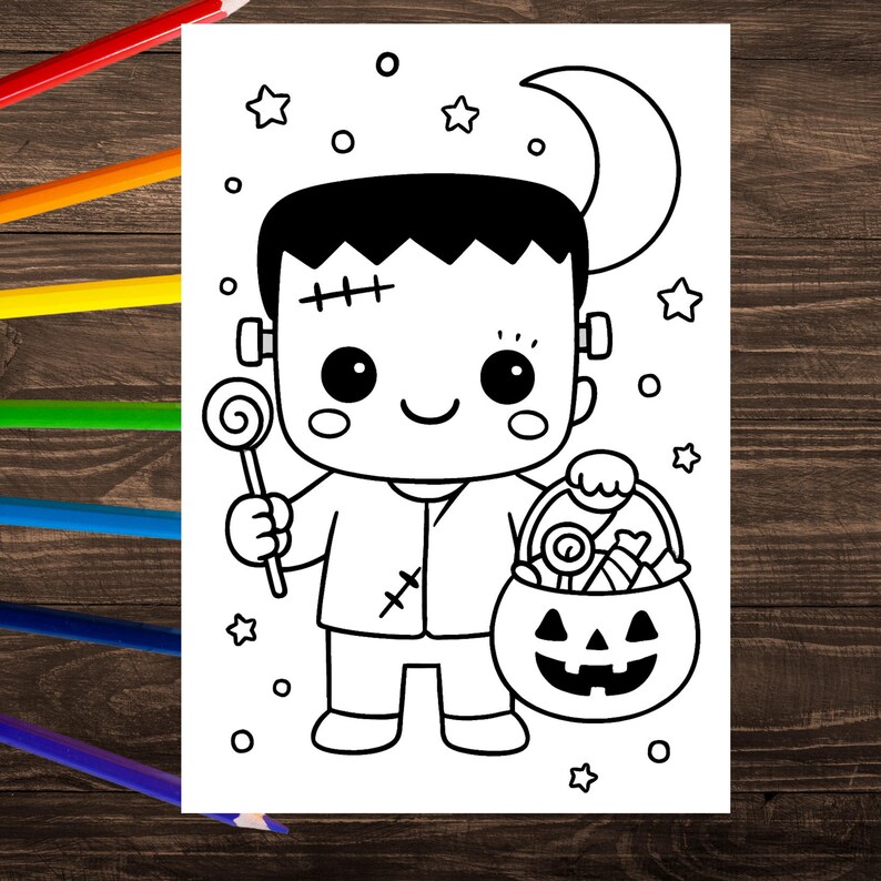 Kawaii Halloween Coloring Pages for Kids | Spooky Kawaii | Halloween ...
