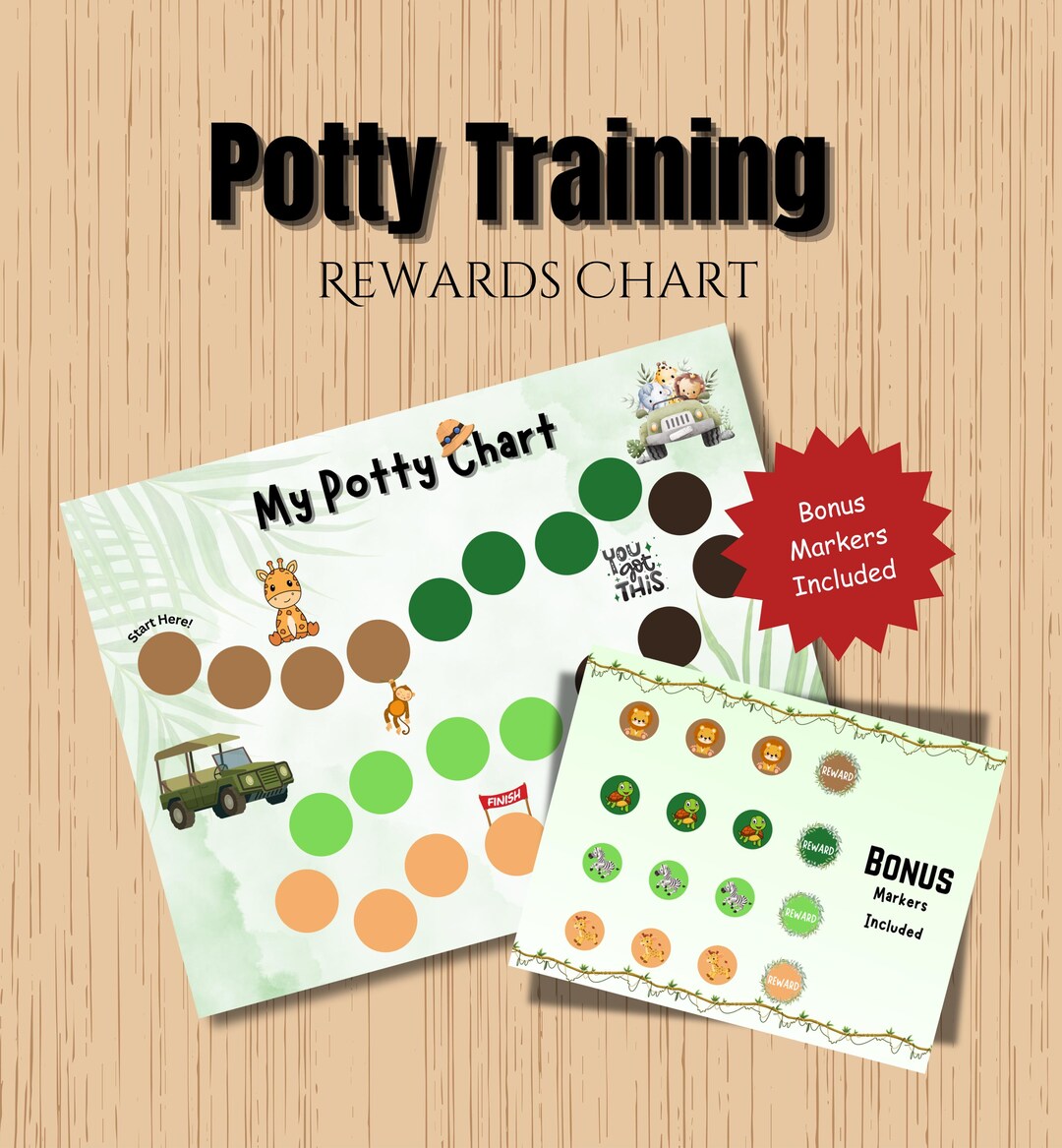 Printable Potty Training Chart, Toddler Chart, Potty Training Sticker ...