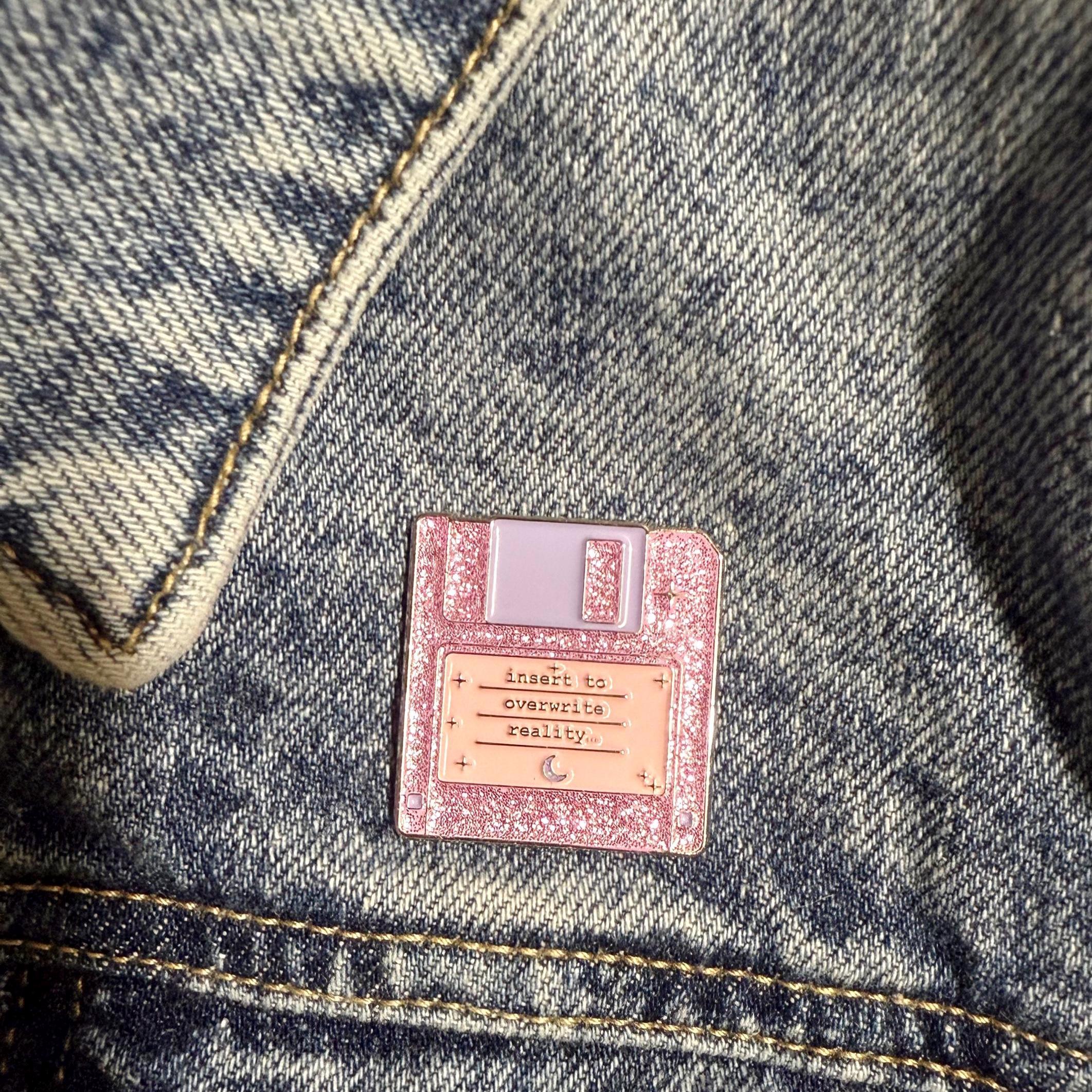 Retro Webcore Nostalgia Floppy Disc Glitter Soft Enamel Pin - Etsy