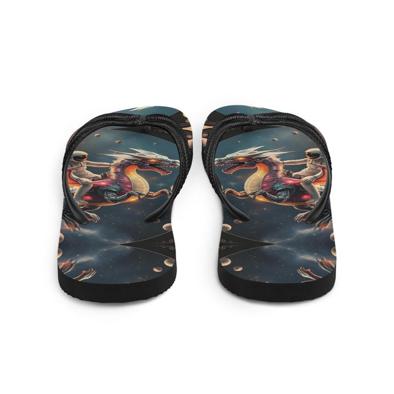 Astronaut Dragon Flip-flops - Etsy