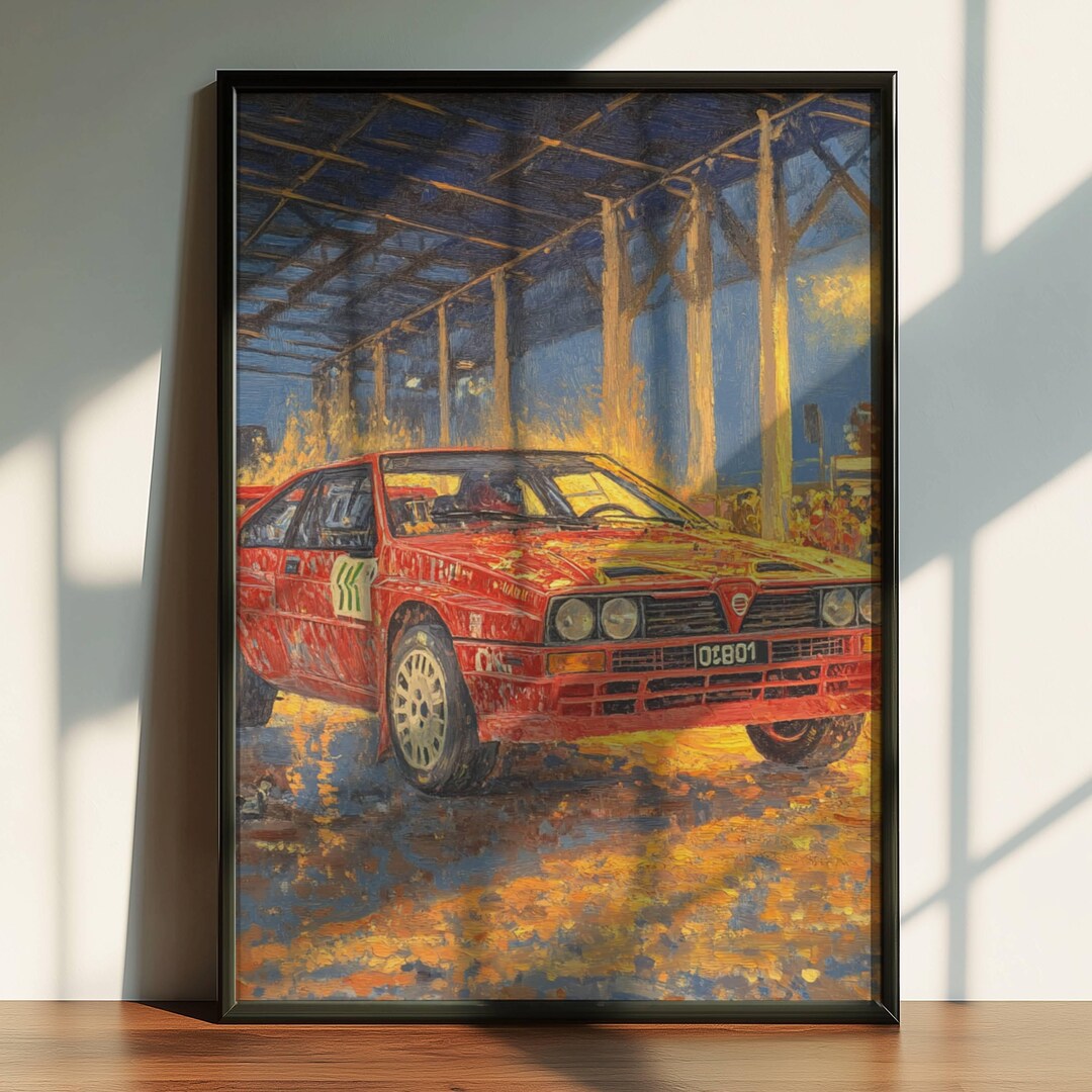 Historic Rally Cars Lancia Delta Integrale Vintage Car Artwork Poster ...