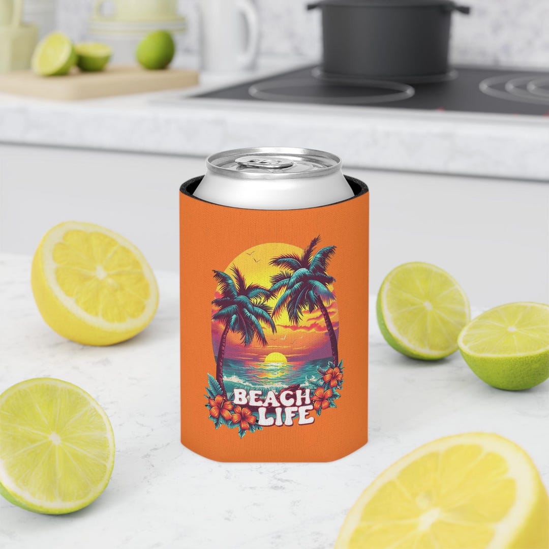 Beach Life Dad Can Cooler - Father's Day Gift, BBQ Accessory, Beer ...