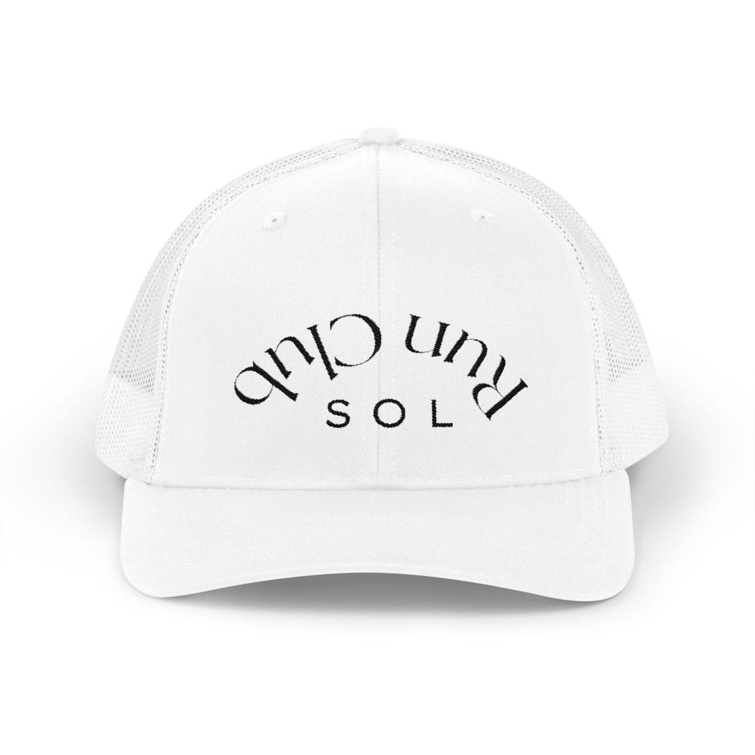 SOL Run Club Snapback | Trucker Mesh Cap, Embroidered Curved Text - Etsy