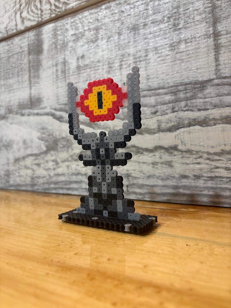 Handmade, Perler Bead, Eye of Sauron, Standing Display/ Figurine. Lord ...