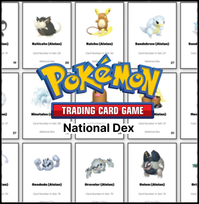 Printable National Dex Pokémon Binder Placeholder Collection ...