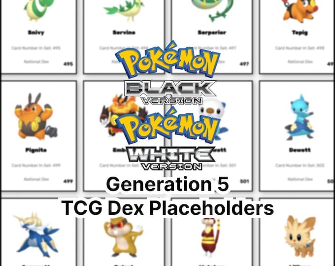 Pokédex Binder Placeholders – Generation 5: Unova (494–649) – Sprite ...