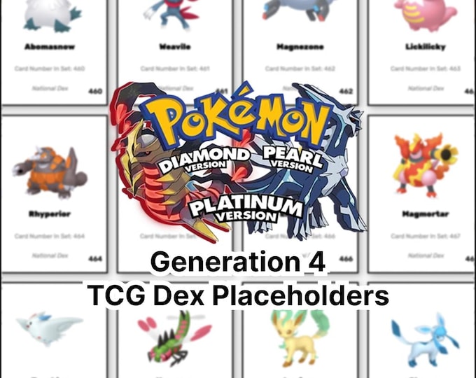Pokédex Binder Placeholders – Generation 4: Sinnoh (387–493) – Digital ...