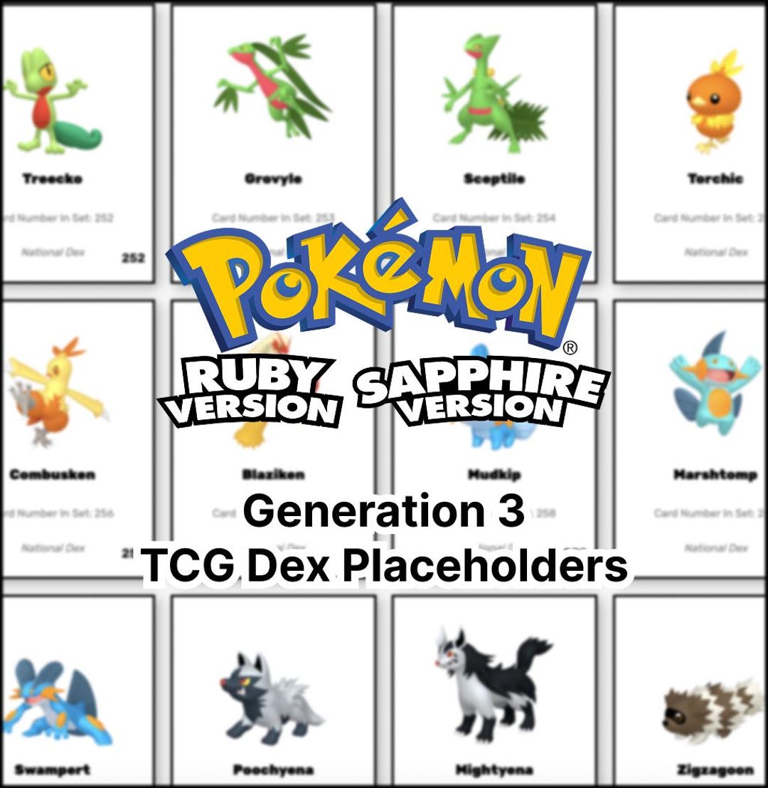 Pokédex Binder Placeholders – Generation 3: Hoenn (252–386) – Digital ...
