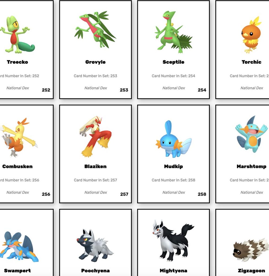 Pokédex Binder Placeholders – Generation 3: Hoenn (252–386) – Digital ...