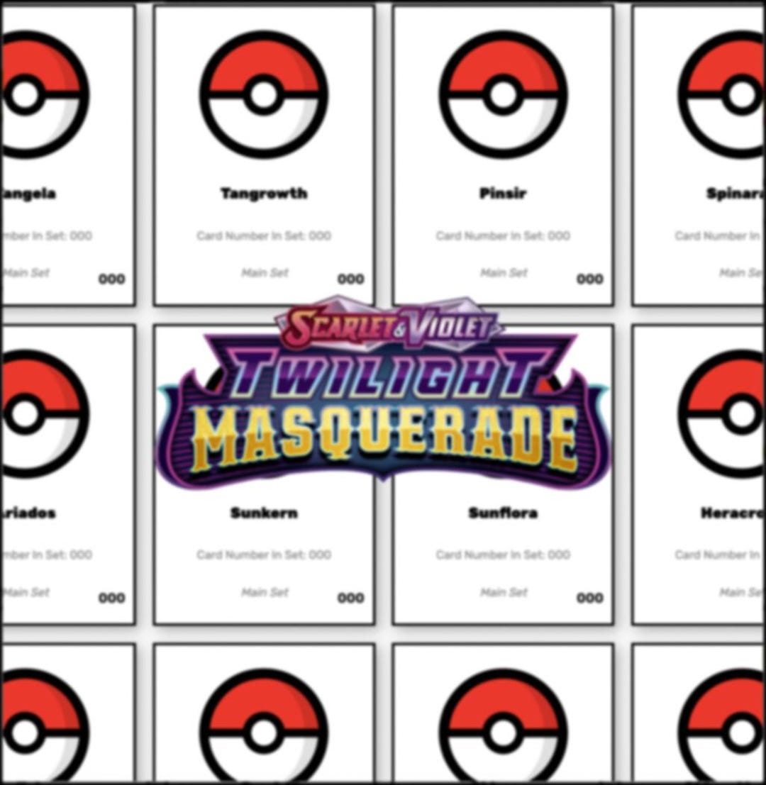 Twilight Masquerade Pokémon Binder Placeholder – Main Set – Plain Poké ...