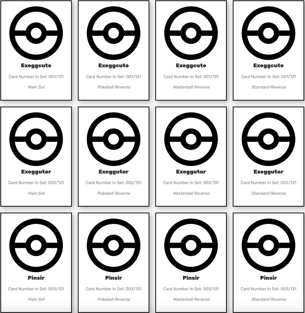 Prismatic Evolutions Master Set Pokemon Placeholders - Etsy