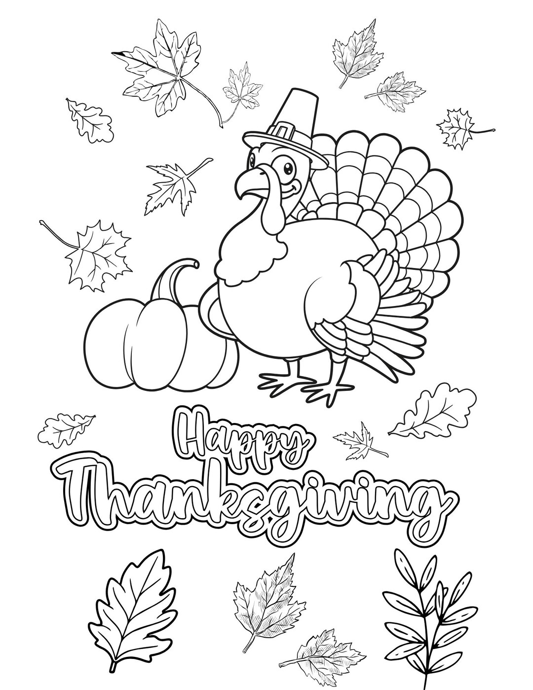 Happy Thanksgiving Coloring Book, 58 Pages Thanksgiving Coloring Book ...