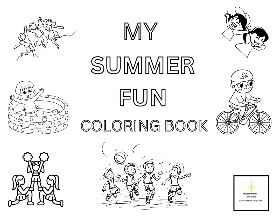 Summer Coloring Book, Summer Fun, Coloring Books for Kids, Coloring ...