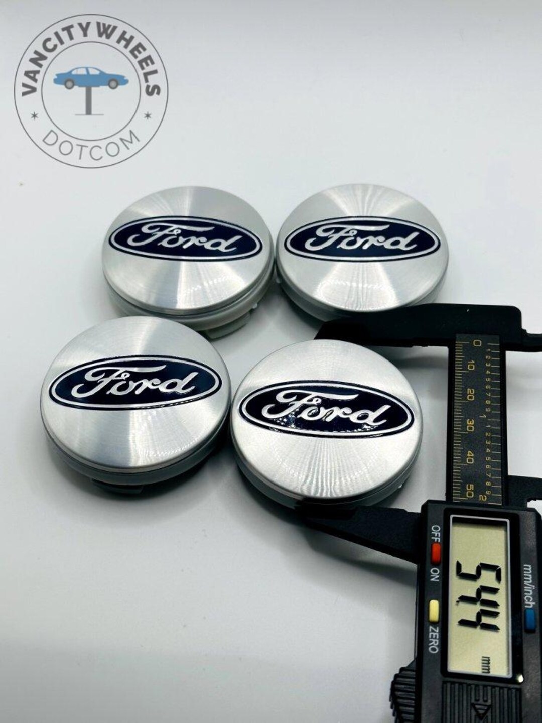 Set of 4 Chrome Ford Alloy Wheel Center Caps 54mm, Chrome Center Hub ...