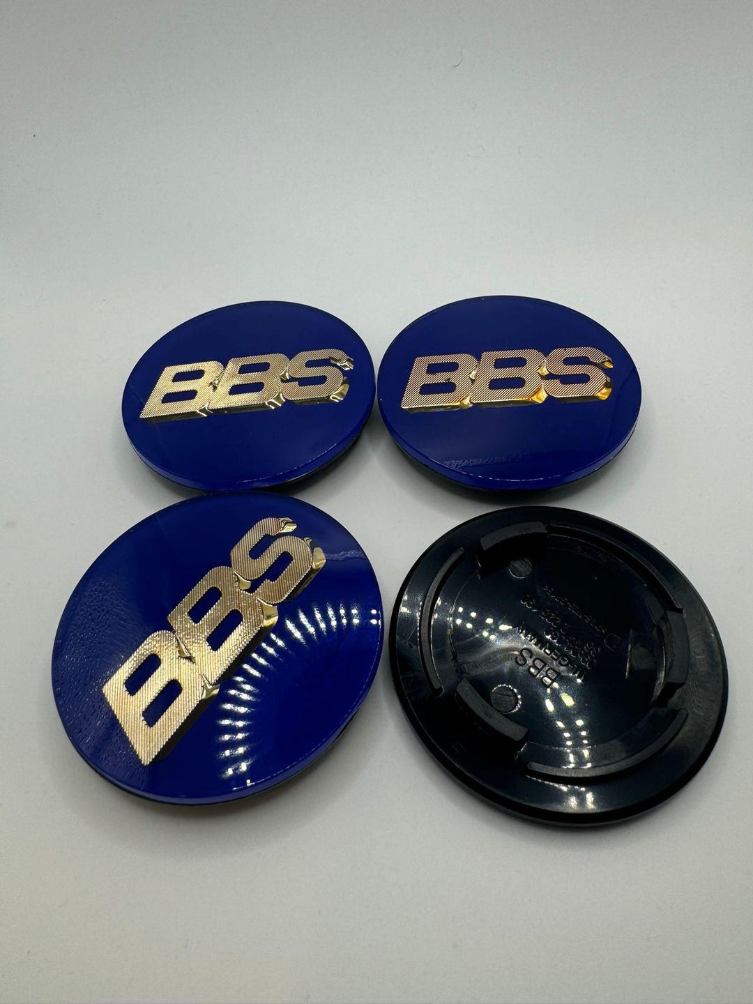 Set of 4 Blue/light Gold BBS Alloy Wheel Center Caps 69mm, Blue/light ...