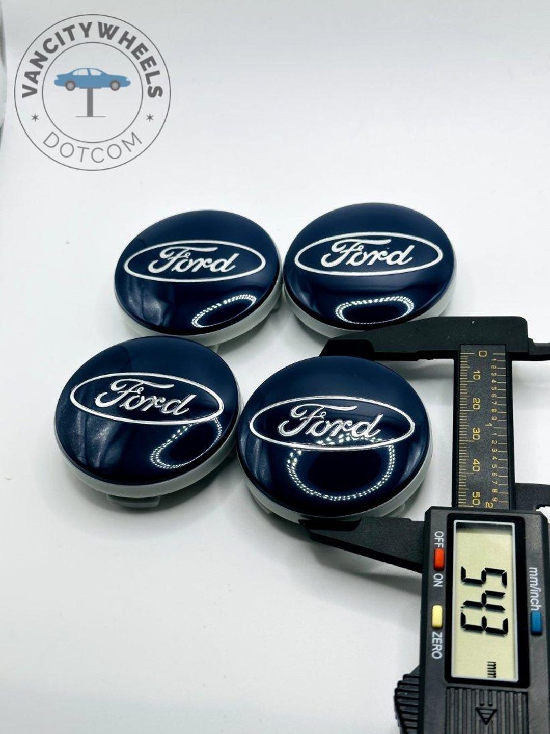 Set of 4 Dark Blue Ford Alloy Wheel Center Caps 54mm, Dark Blue Center ...