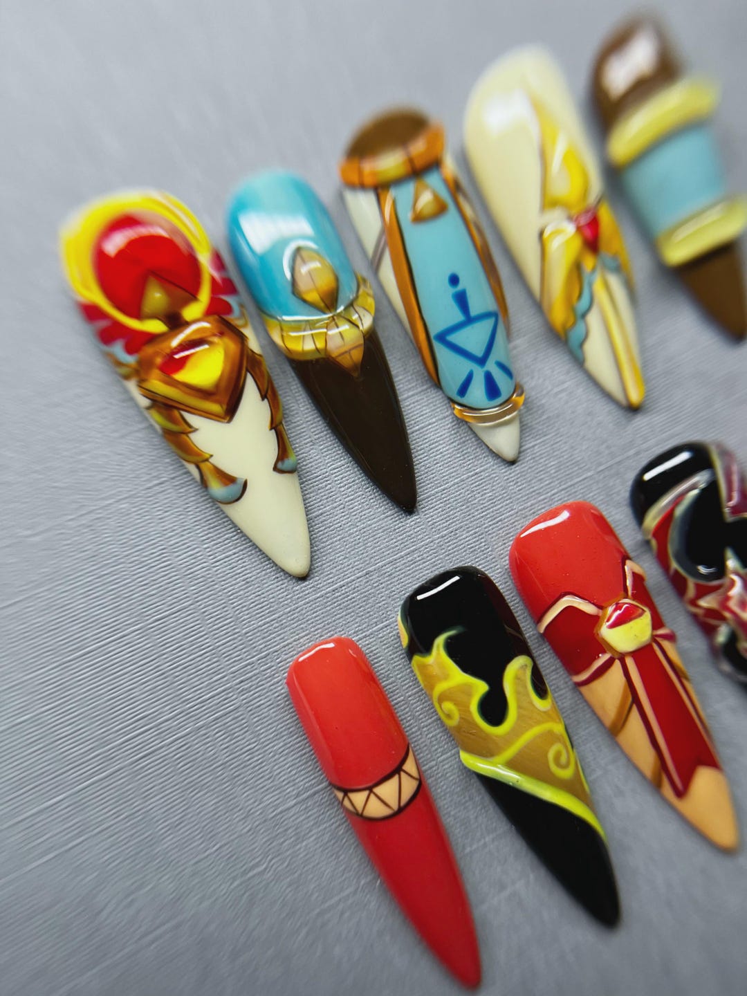Cookie Run Kingdom Character's Inspired 3D Nails Stiletto XL Awesome ...