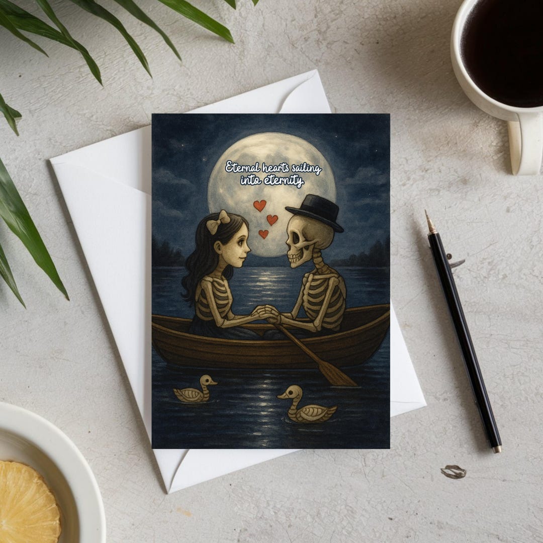 Halloween Love Card, Gothic Anniversary Gift, Couple Gift, Wife and ...