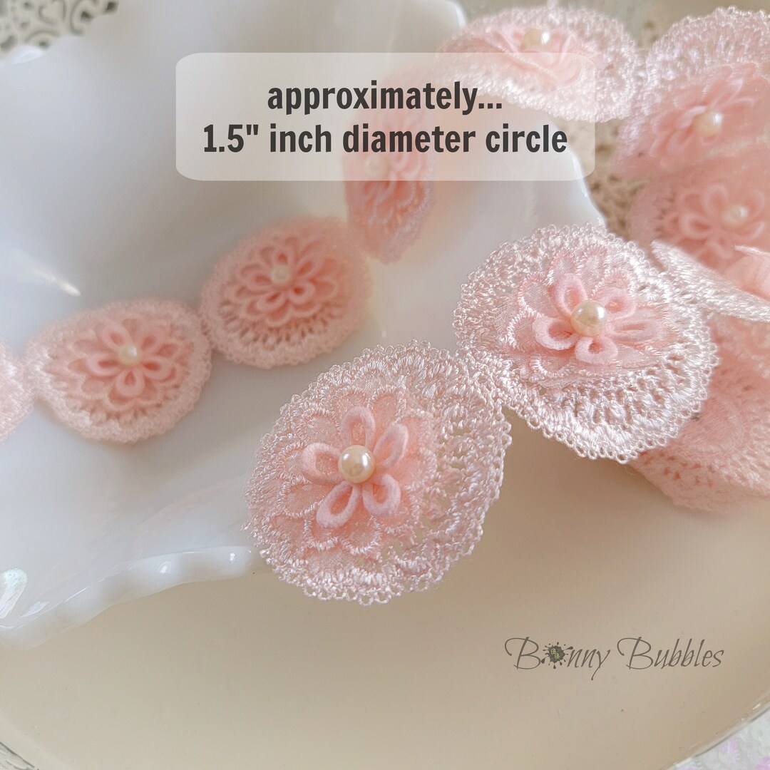 Pastel Pink Trim, 3D Flowers by the Yard for Crafting, Sewing, Costumes ...