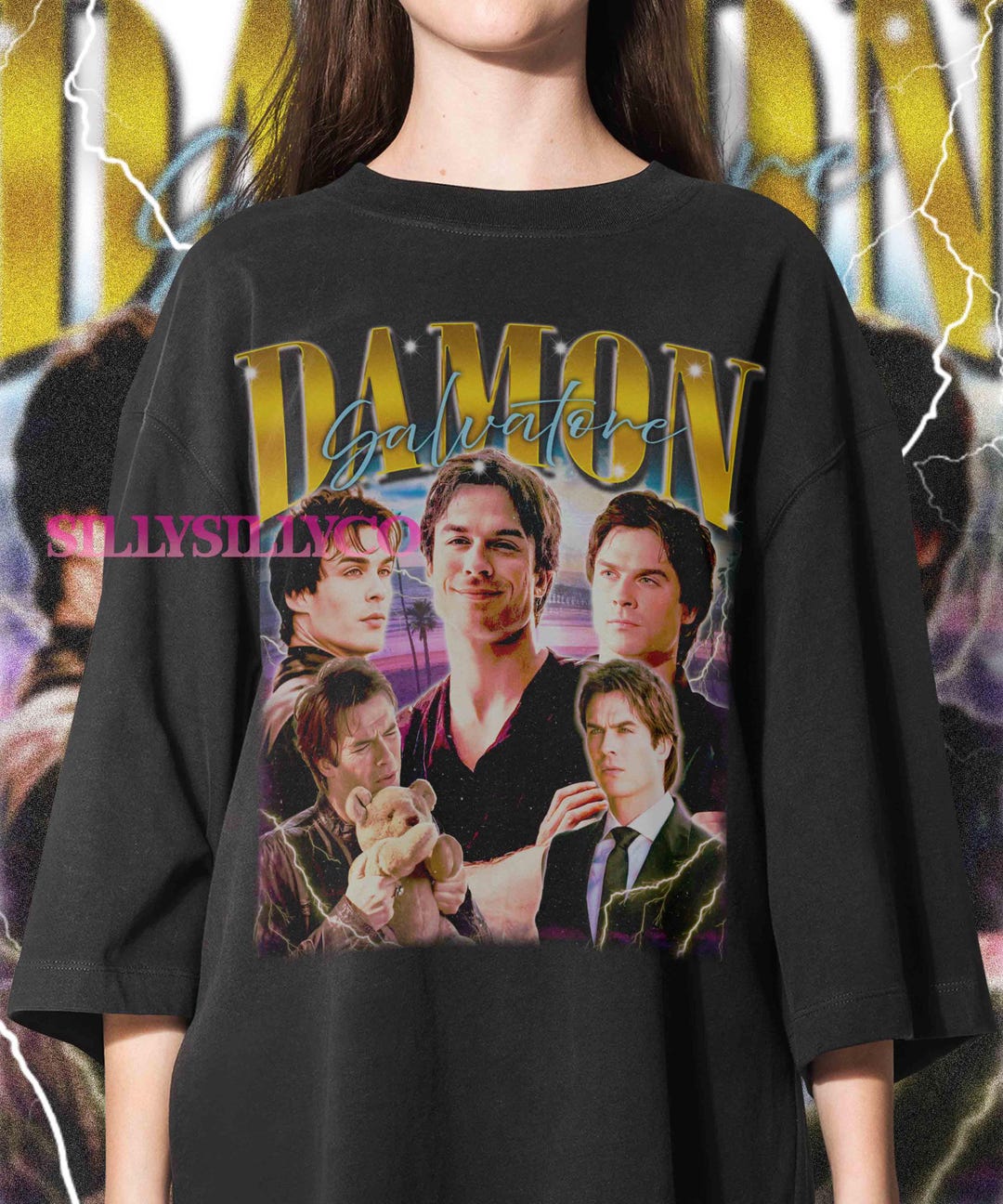 Vintage DAMON SALVATORE Shirt, Damon Salvatore Homage Tshirt, Damon ...
