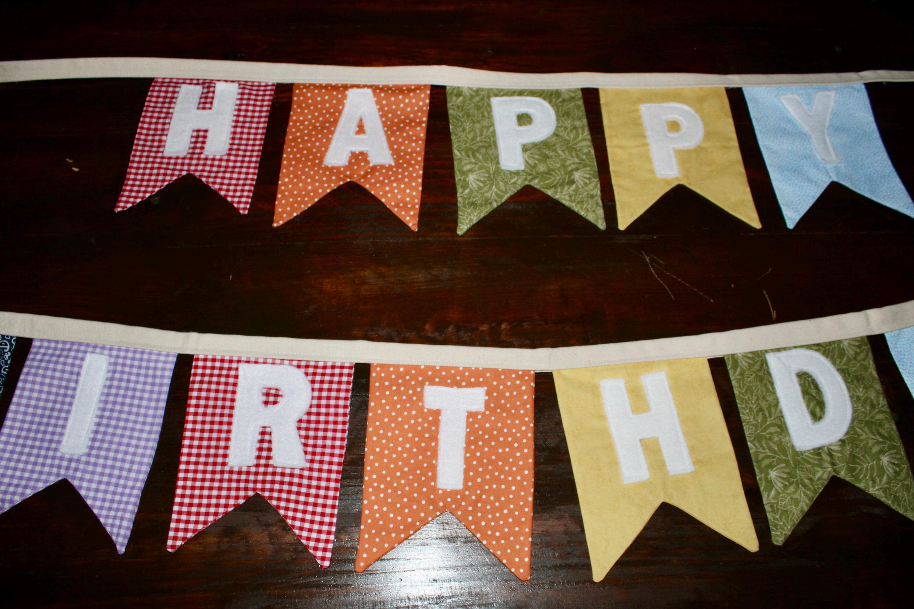 Handmade Fabric Happy Birthday Banner – Colorful & Reusable Party ...