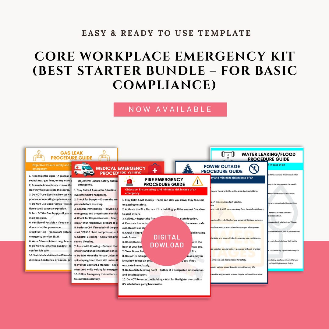 Core Workplace Emergency Kit Guide | Compliance Starter Bundle ...