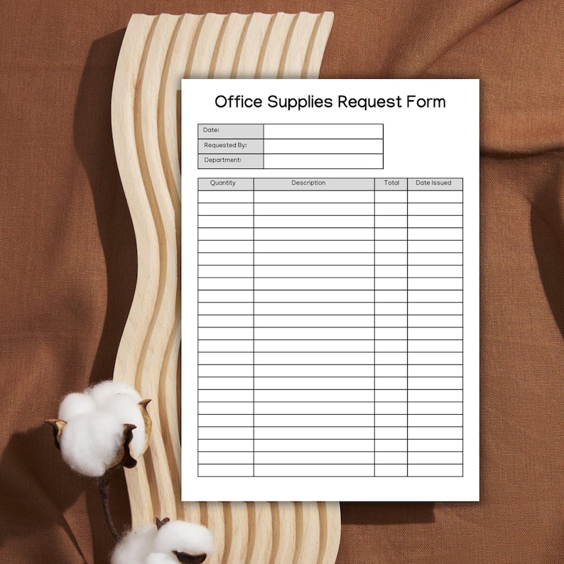 Office Supplies Request Form | Editable Office Request Form | Printable ...