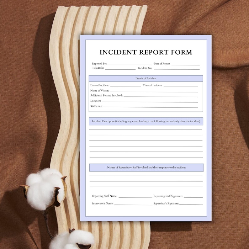 Workplace Incident Report Form | Incident Report Templates | Injury ...